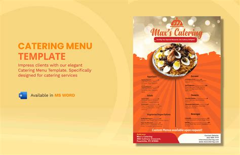 Hotel Menu Template In Word Download