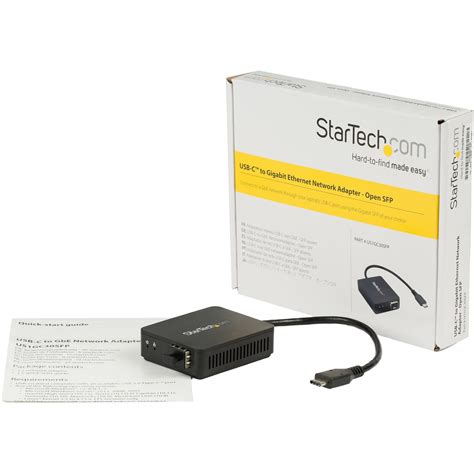 Startech Com USB C To Fiber Optic ConverterOpen SFPUSB 3 0 Gigabit Ethernet Network
