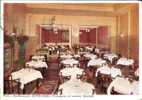 Ansichtskarte Postkarte Wiesbaden In Hessen Gasthaus Mutter Engel Inneres Langgasse