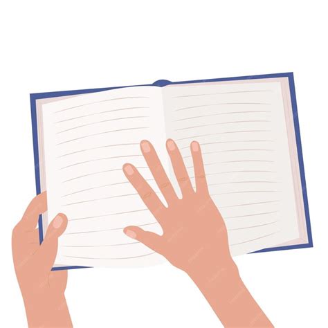 읽기 벡터 일러스트 레이 션에 대 한 펼친 책을 들고 손 프리미엄 벡터