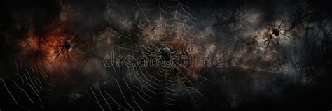 Real Creepy Spider Webs On Banner Halloween Stock Illustration Illustration Of Hanging Creepy