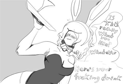 Rule 34 Angry Big Breasts Blindfold Blush Breasts Bunny Ears Bunny Girl Bunnygirl Dialogue