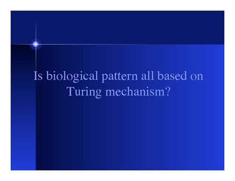 Diffusion Reaction And Biological Pattern Formation
