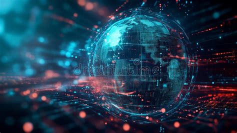 Digital Global Network Abstract Technology Background Futuristic World