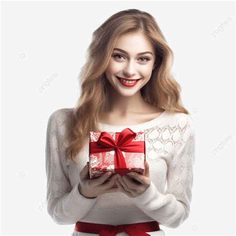 รูปสาวงามแสนสวยกับกล่องของขวัญวาเลนไทน์ Png แบบแฟชั่น แฟชั่นความงาม