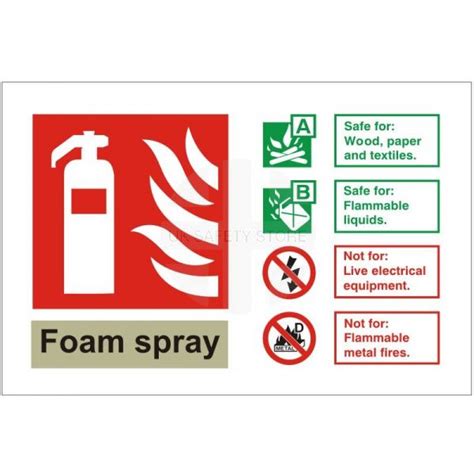 Foam Spray Fire Identification Sign Uk Safety Store