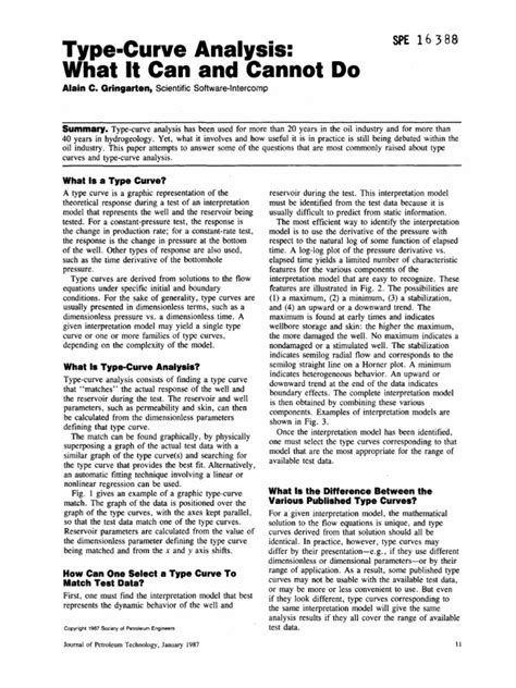 Gringarten Spe16388r Type Curve Analysis What It Can And Cannot Do