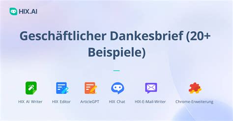Geschäftlicher Dankesbrief 20 Beispiele HIX AI