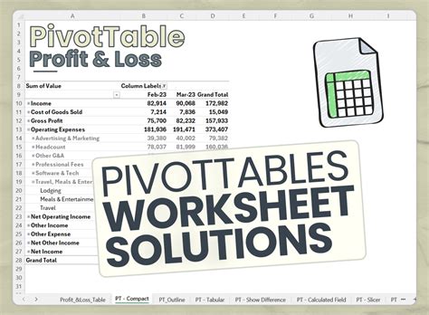 Pivottables Worksheet Solutions Model Wiz