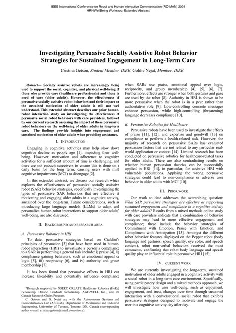Pdf Investigating Persuasive Socially Assistive Robot Behavior Strategies For Sustained