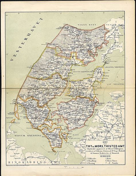 Thisted Amt med Thy og Mors Flerfarvet kort 22x28½ cm fra Trap