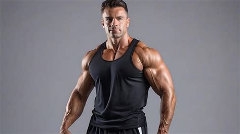 Premium Photo Portrait Of A Muscular Handsome Bodybuilder In
