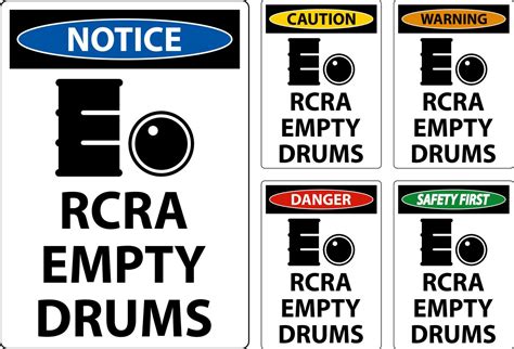Notice Sign Rcra Empty Drums On White Background 22903076 Vector Art At