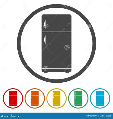 Iconos Del Refrigerador Fijados Ilustración del Vector Ilustración de envase nota