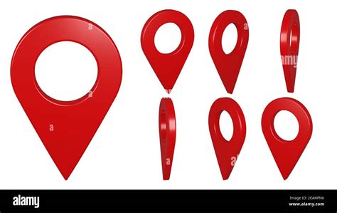 Isolated Red Map Pointer Set On White Background D Rendering Illustration Stock Photo Alamy
