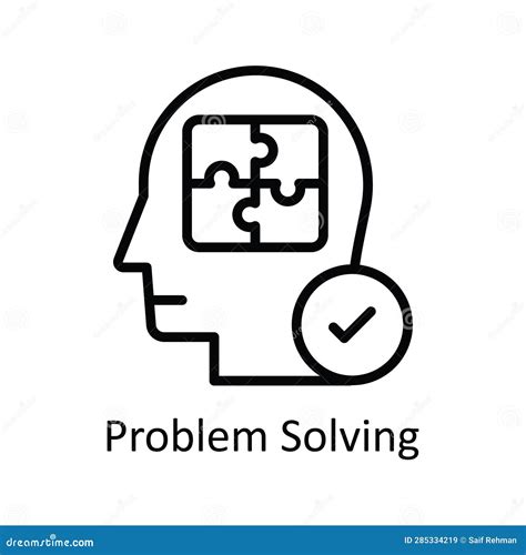 Problem Solving Vector Outline Icon Design Illustration Human Mentality Symbol On White