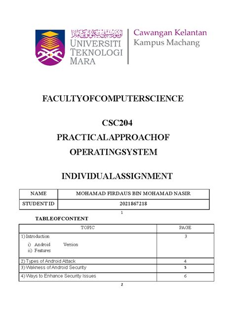 Mohamad Firdaus Bin Mohamad Nasir 204 Facultyofcomputerscience Csc