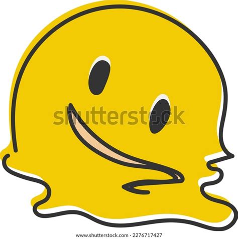 Melting Emoji Melted Yellow Face Exhausted Stock Vector Royalty Free