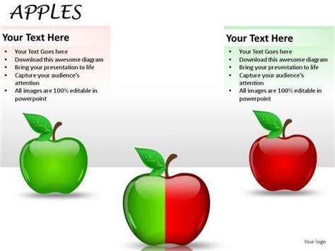 Halves Apples PowerPoint Slides And Apples Ppt Templates