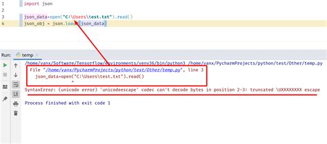 python syntaxerror unicode error unicodeescape codec can t decode bytes in position 2 3