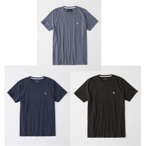 【美麗小舖】全新真品 Abercrombie And Fitch Af 男 電繡 T恤 短袖 素t 圓領 純棉~a22804 蝦皮購物