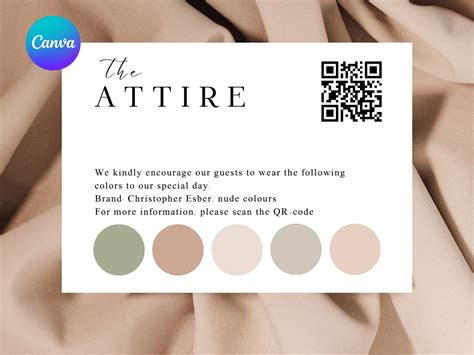Qr Code Attire Request Card Dresscode Graphic By Evatemplates