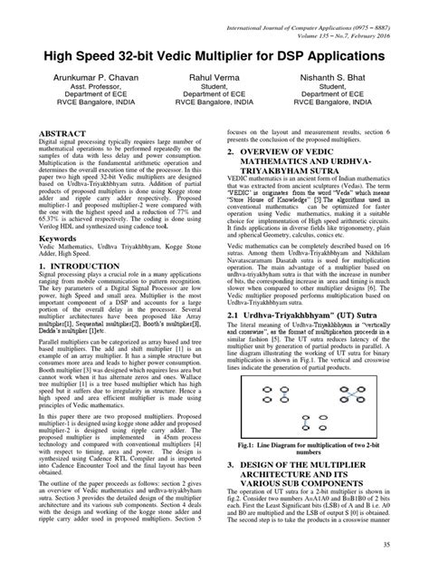 R6 High Speed 32 Bit Vedic Multiplier For Dsp Applications Pdf Digital Signal Processing