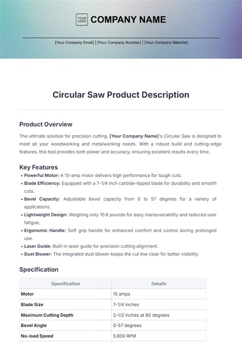 Free Product Description Templates To Edit Online