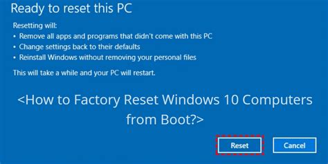 How To Factory Reset Windows Computers From Boot Methods