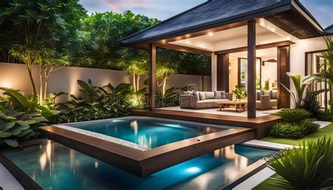 Landscape Design Of A Small Plot With A Swimming Pool And A Balinese Style House Dream Garden