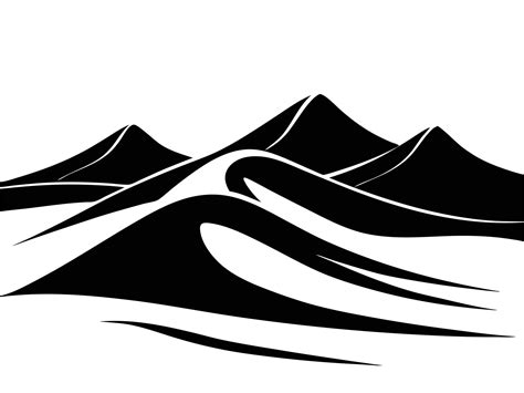 Sandy Dunes Silhouette Hills Of Sand Shaped By The Wind 47491368 Vector
