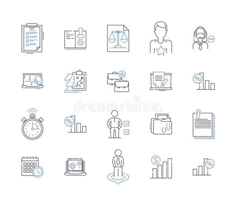 data analytics outline icons collection data analytics science insight processing modeling