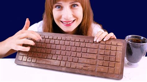 Asmr Eating Edible Chocolate Keyboard Extreme Crunchy Eating Sounds