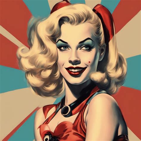 High Quality 4k Vintage 1950s Pin Up Harley Quinn By Richieclanton On