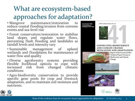 Ppt State Of The Evidence Base For Ecosystem Based Approaches For