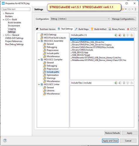 solved problem with new version stm32cubeide ver1 5 1 and