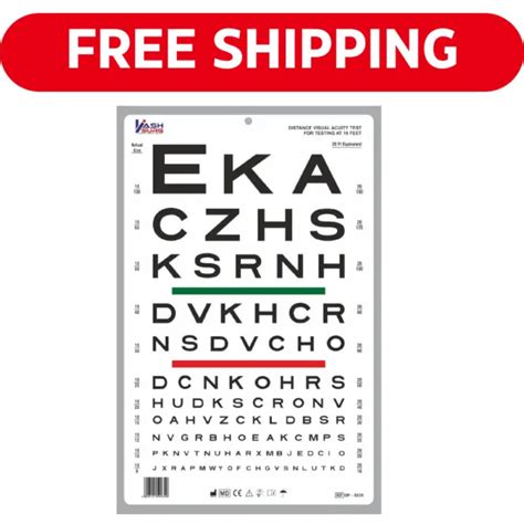 SNELLEN VISUAL ACUITY Eye Chart For 10 Feet Chart 14 X 9 Inches EUR 11
