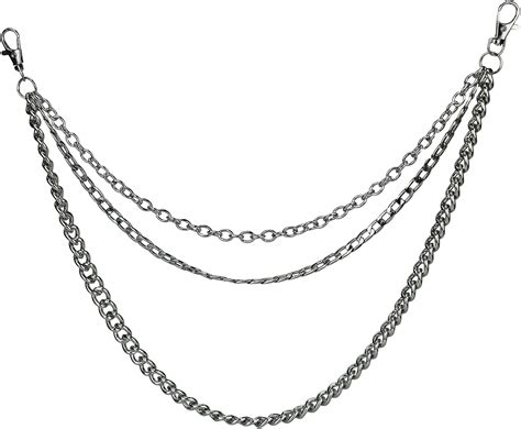 Pejnl Punk Trousers Chain Hip Hop Pants Chain Pocket Chain