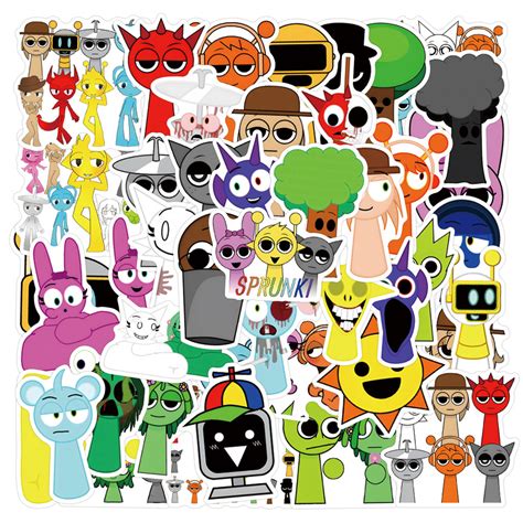 55張入 节奏盒子 incredibox sprunki 音樂节奏遊戲 防水 pvc 貼紙 蝦皮購物