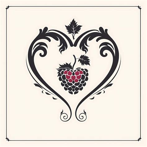 Premium Photo Luscious Raspberry Initial Logo With Elegant Scrollwork