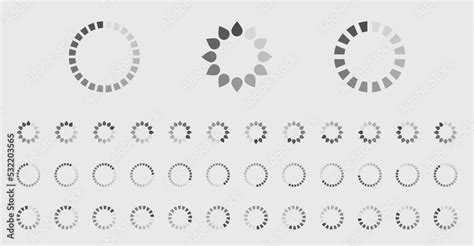 Circular Loading Buffering Icons Vector Video Ready For Animation 