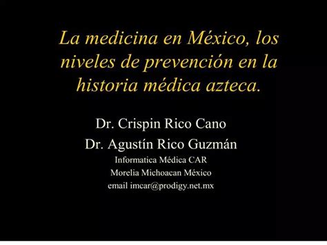 PPT La Medicina En M Xico Los Niveles De Prevenci N En La Historia M