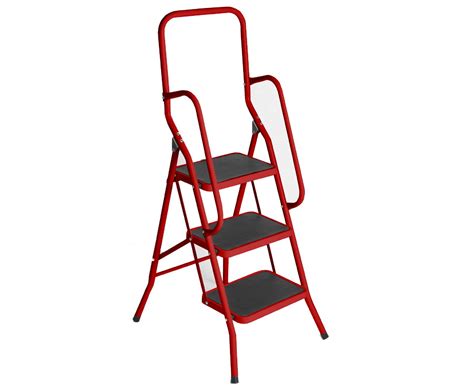 3 Step Safety Ladder Buttermilk Foldable Non Slip Tread Stepladder