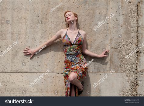 Sexy Woman Leaning Against Wall Stock Photo Shutterstock