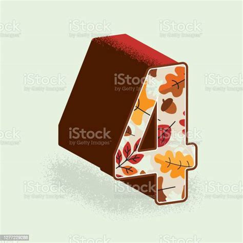 크리에이티브 가을 또는 가을 3d 장식 번호 4 디자인 0명에 대한 스톡 벡터 아트 및 기타 이미지 0명 3차원 형태 4