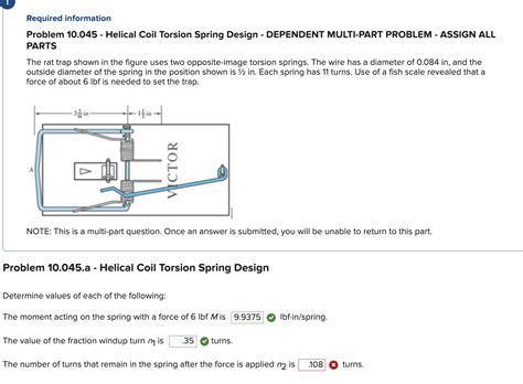 Solved Problem 10 045 Helical Coil Torsion Spring Design