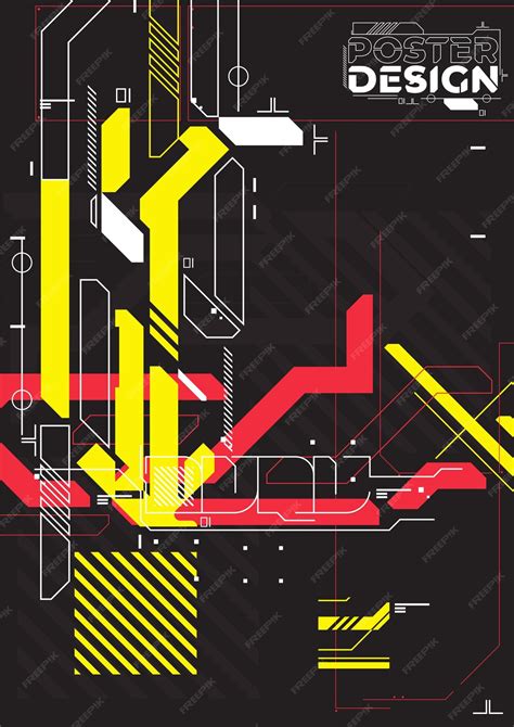 사이버 펑크 복고풍 미래 포스터 벡터 일러스트 레이 션 무료 벡터