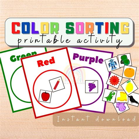 Color Sorting Printable Activity Learn About Colors Sorting Activity Prebabe Learning Busy