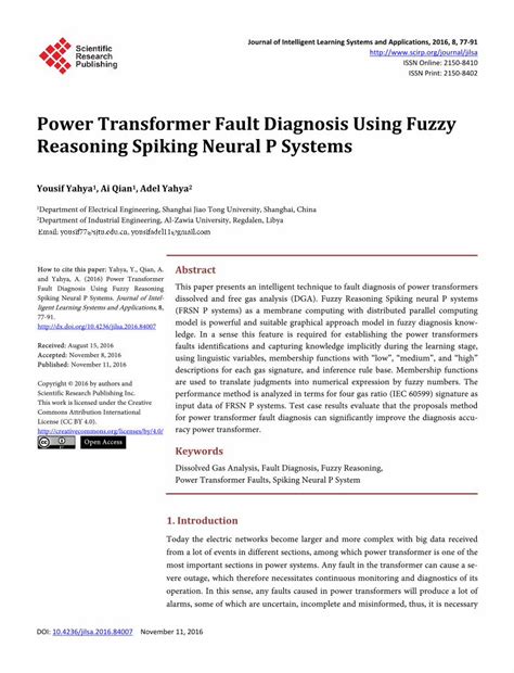 pdf power transformer fault diagnosis using fuzzy …power transformer