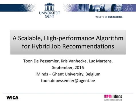 A Scalable High Performance Algorithm For Hybrid Job Recommendations Ppt